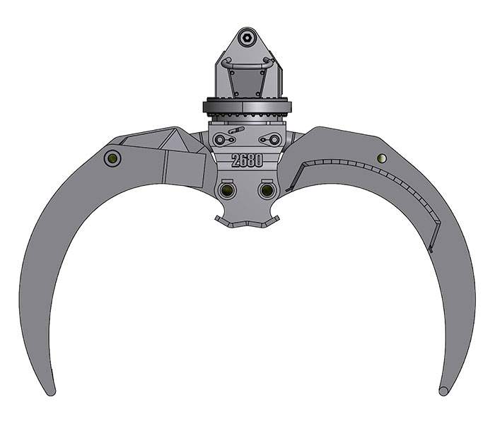 Large Capacity Rotating Forestry Log Grapple 30T 2680 | Ensign NZ